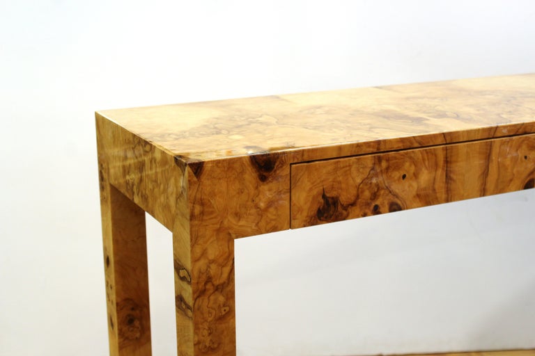 Milo Baughman Style Modern Console Table with Drawers in Lacquered Wood ...