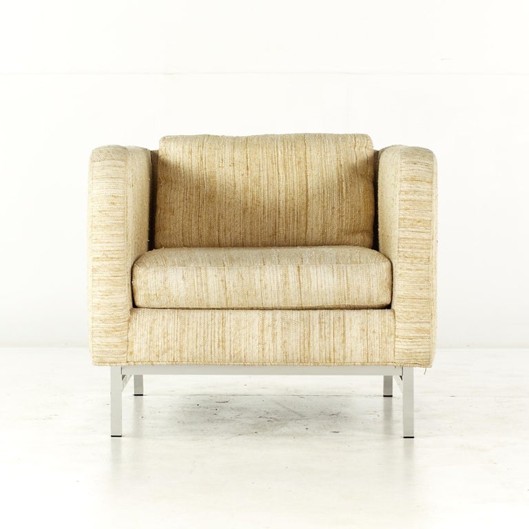 Milo Baughman Style Selig Mid-Century Chrome Lounge Chair, Pair For ...