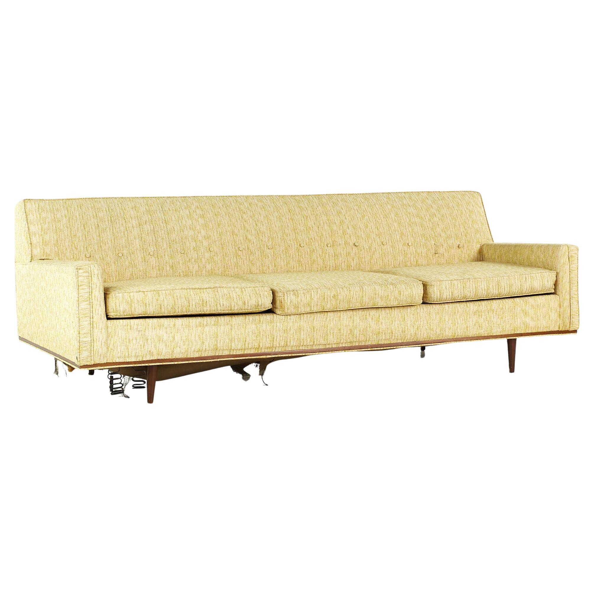 Midcentury Sofa in the Milo Baughman Style with Walnut Trim For Sale at ...