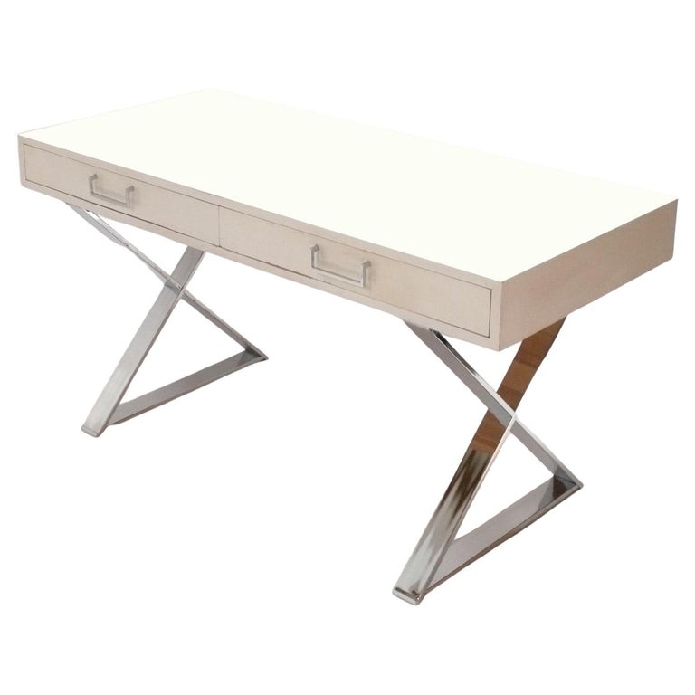 Milo Baughman Style X Base Desk Refinished in Your Choice of Color For ...