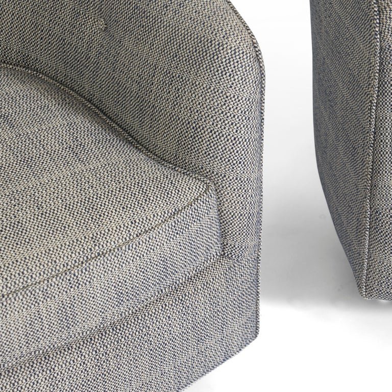 Milo Baughman Swivel Chairs on Bronze Bases For Sale at 1stDibs