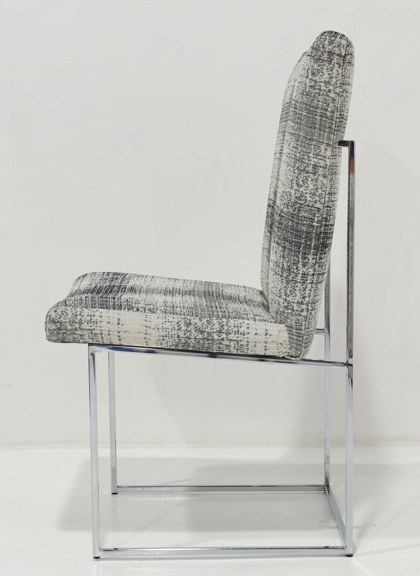 Milo Baughman Thin Frame Chairs in Couture Upholstery For Sale at 1stDibs