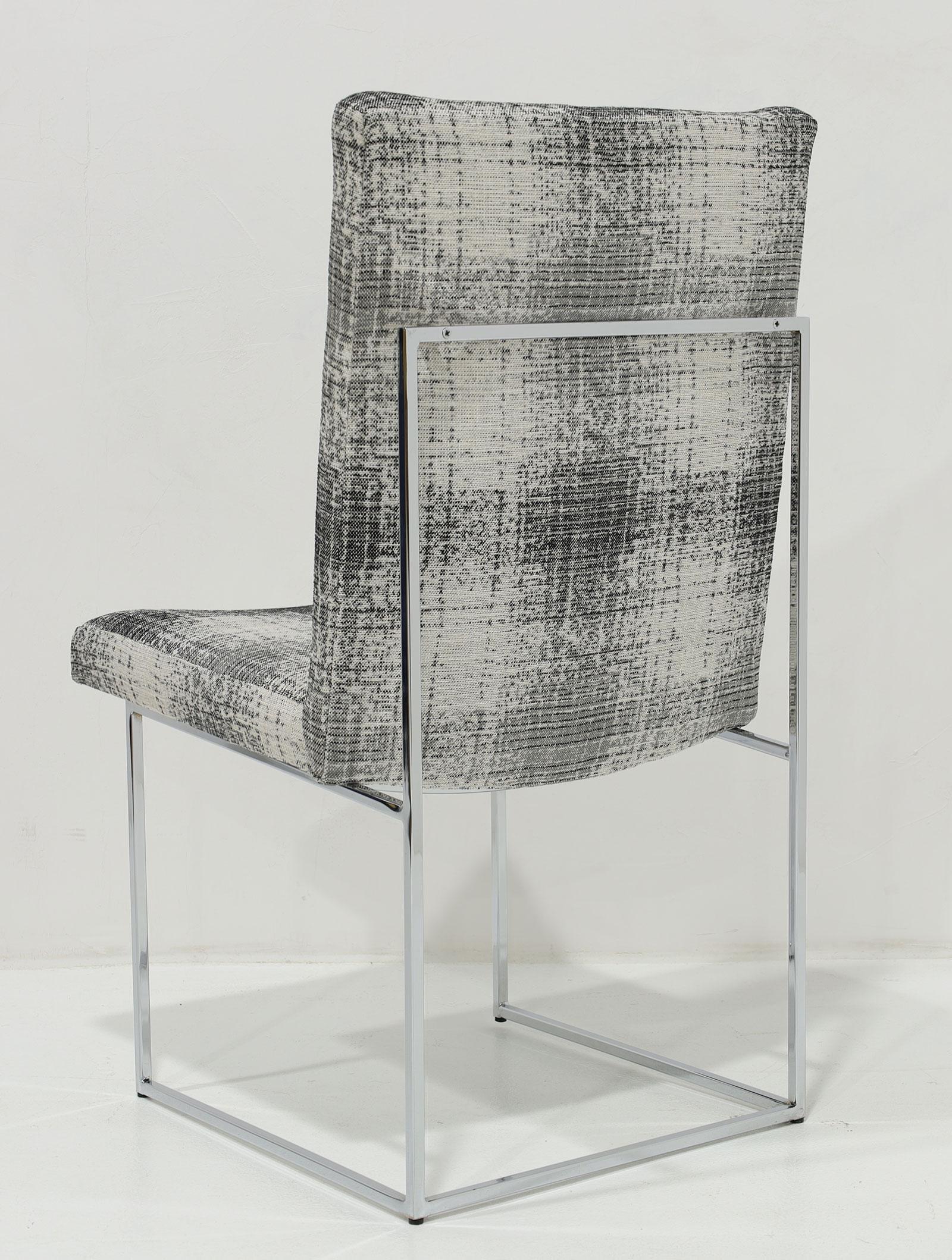 Milo Baughman Thin Frame Chairs in Couture Upholstery For Sale at 1stDibs