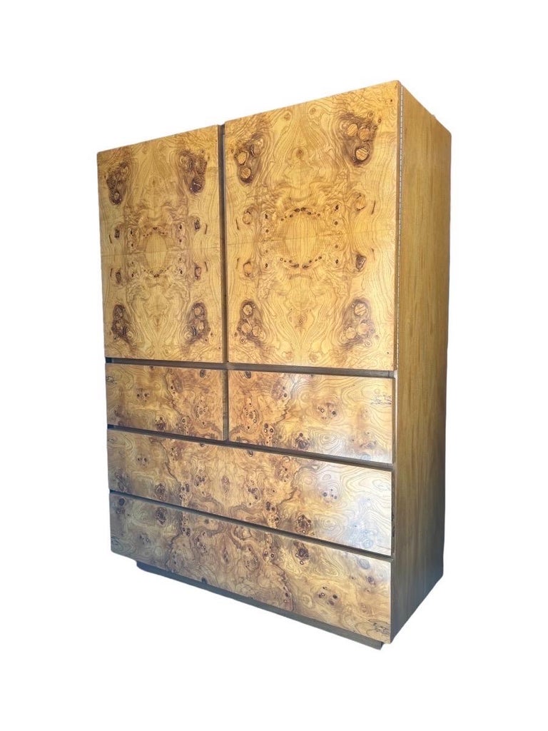Milo Boughman for Lane Mid-Century Modern Burl Wood Gentleman Dresser ...