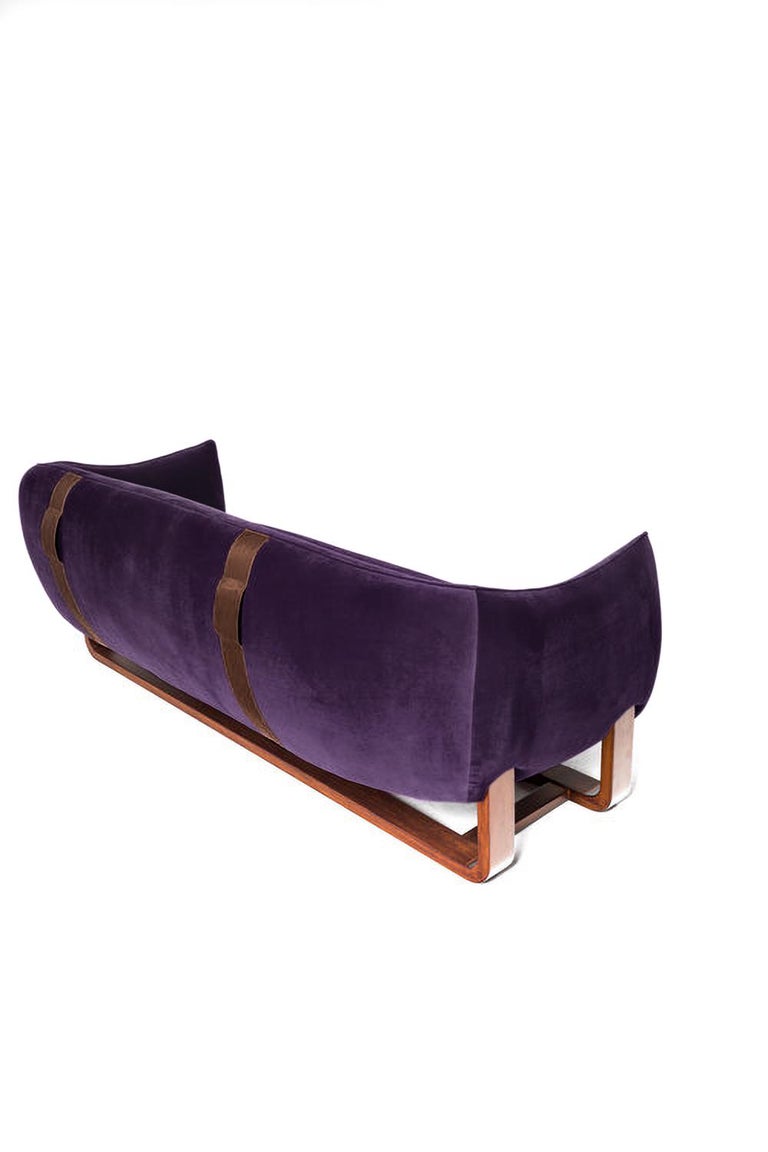 Milo Sofa, Violet/Creme Brulee Velvet For Sale at 1stDibs