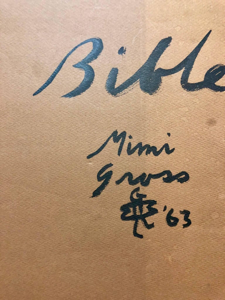 Mimi Gross - Woodcut Print, 'Samson and Delilah' Bible Scene Signed ...