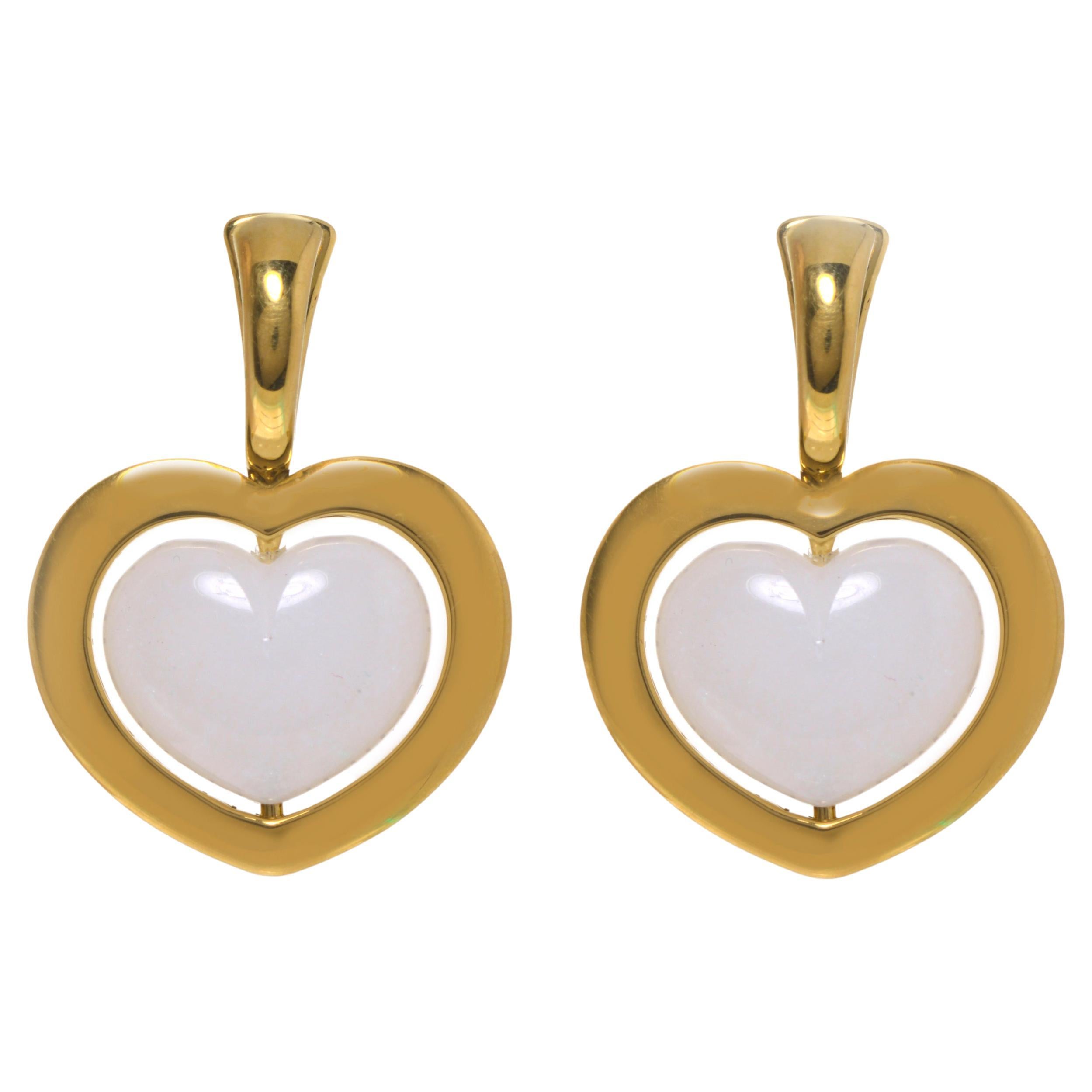 Mimi Milano 18k Yellow Gold, White Quartzite Drop Earrings For Sale at ...