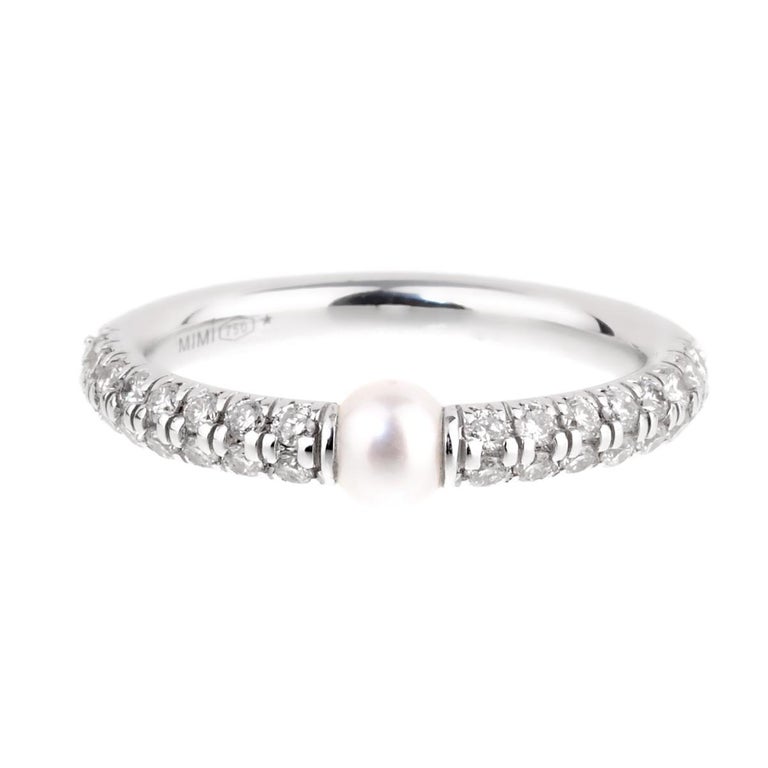 Mimi Milano Diamond Pearl White Gold Ring at 1stDibs | mimi milano ...