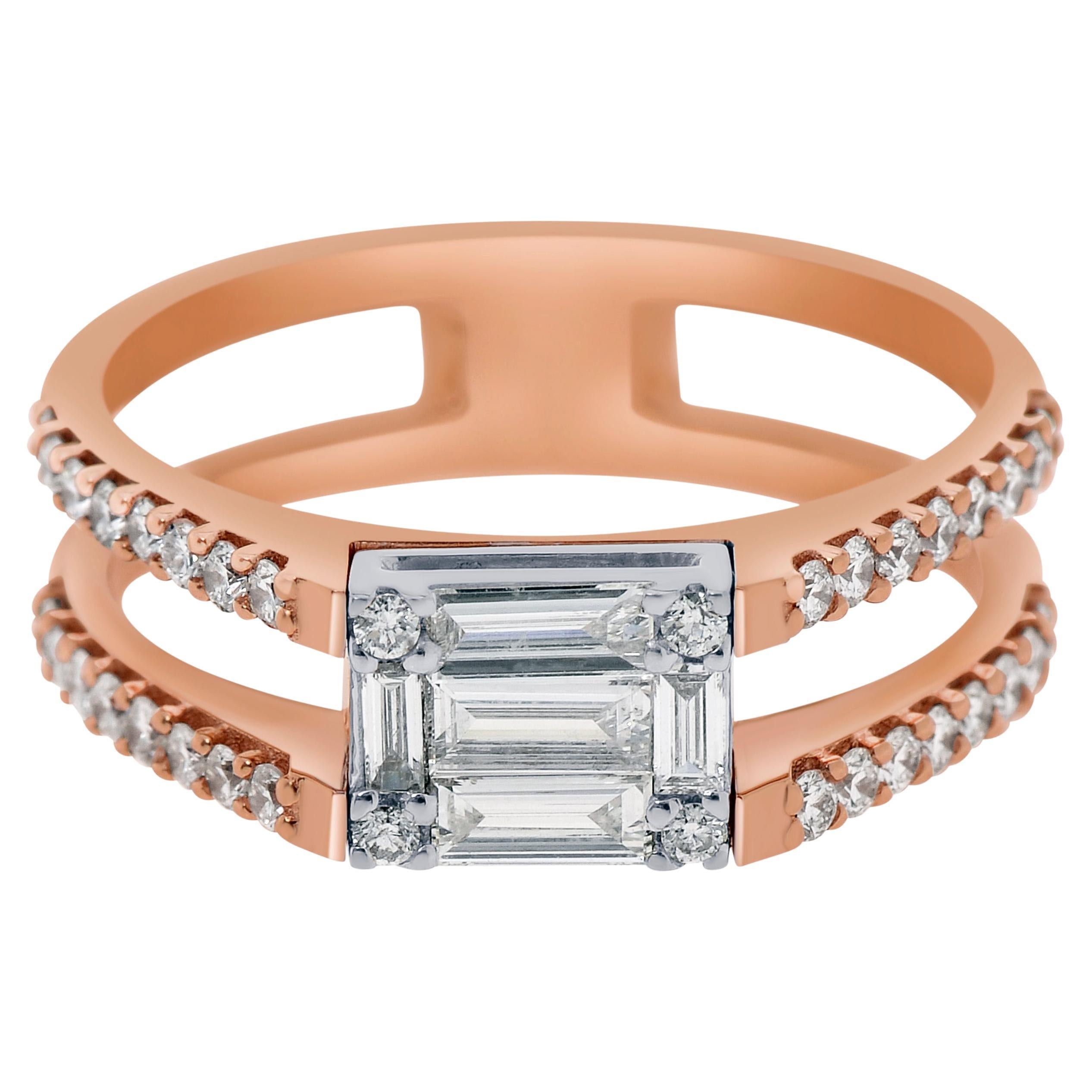 Mimi Milano Esseredivenire 18k Rose Gold Diamond Band Ring For Sale at ...