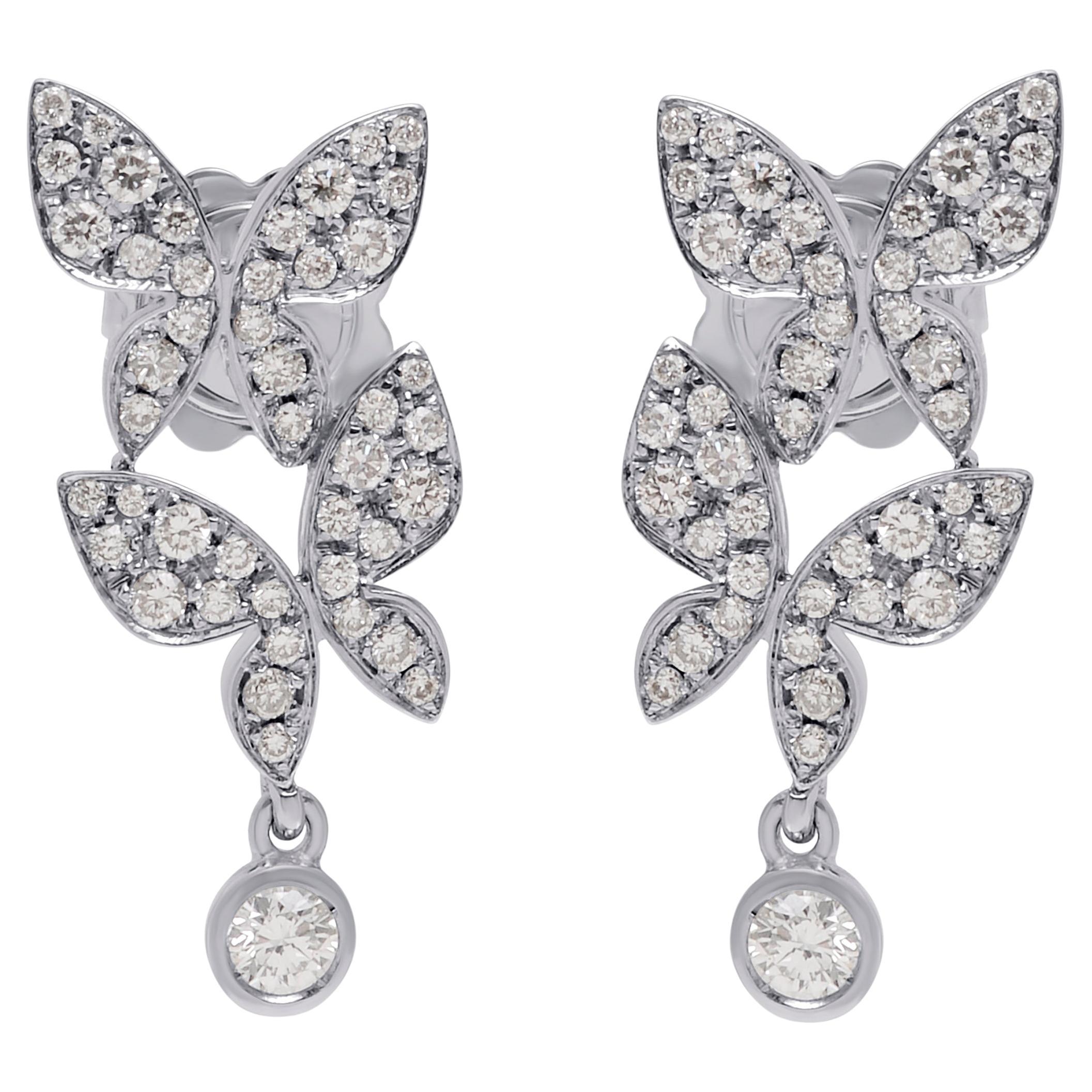 Mimi Milano Tam Tam 18k Rose and White Gold Diamond Drop Earrings For ...