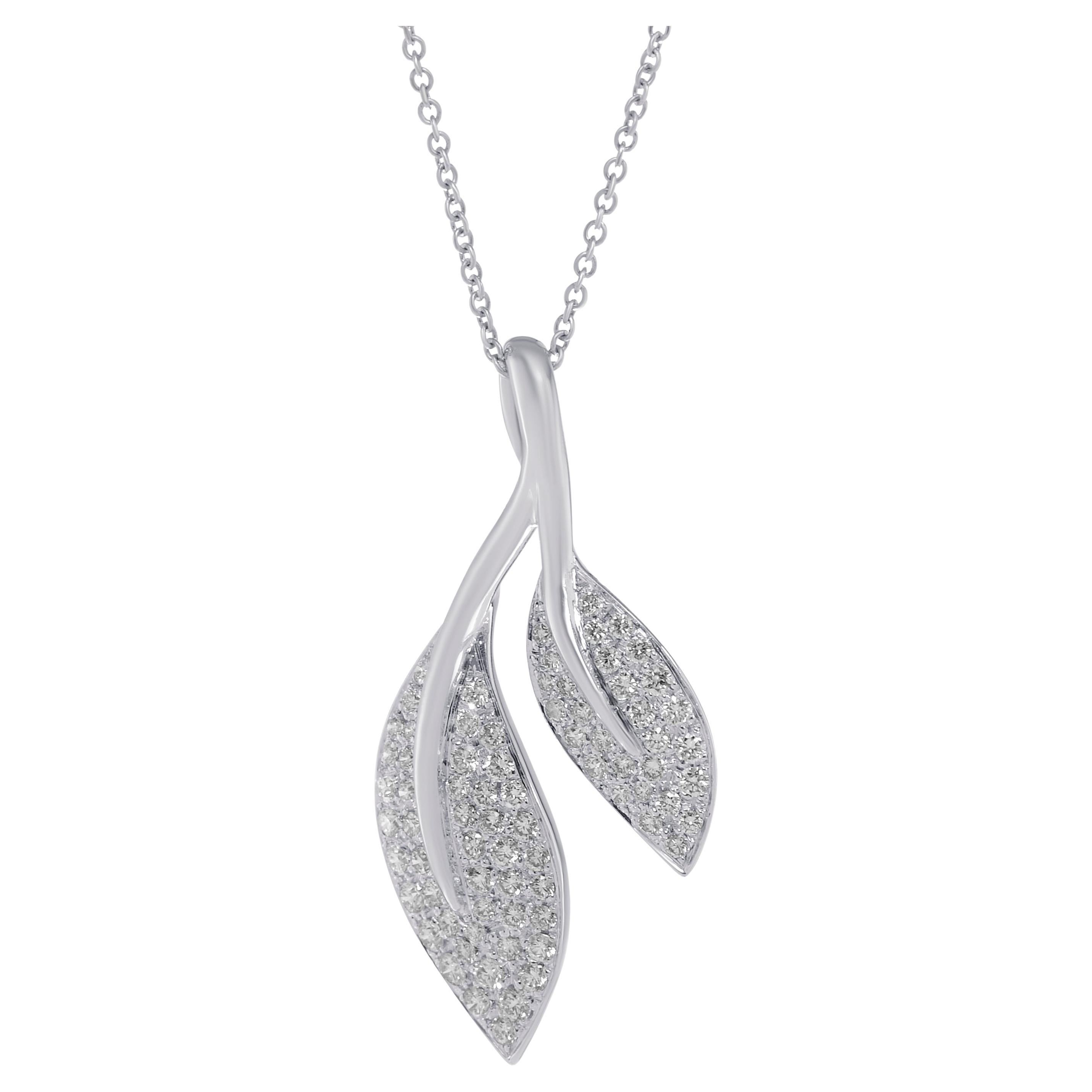 Mimi Milano Foglia 18K White and Rose Gold Agate and Diamond Necklace ...