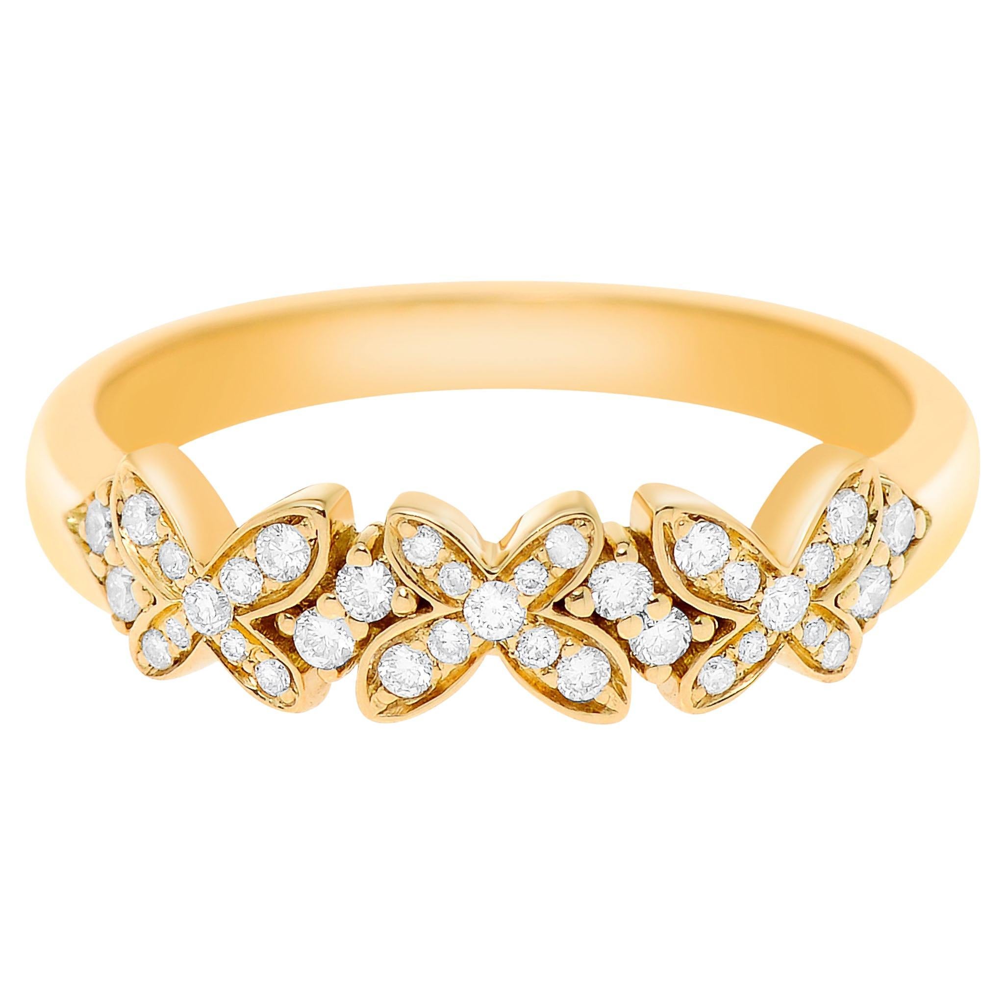 Mimi Milano Freevola 18k Yellow Gold, Diamond Band Ring For Sale at 1stDibs