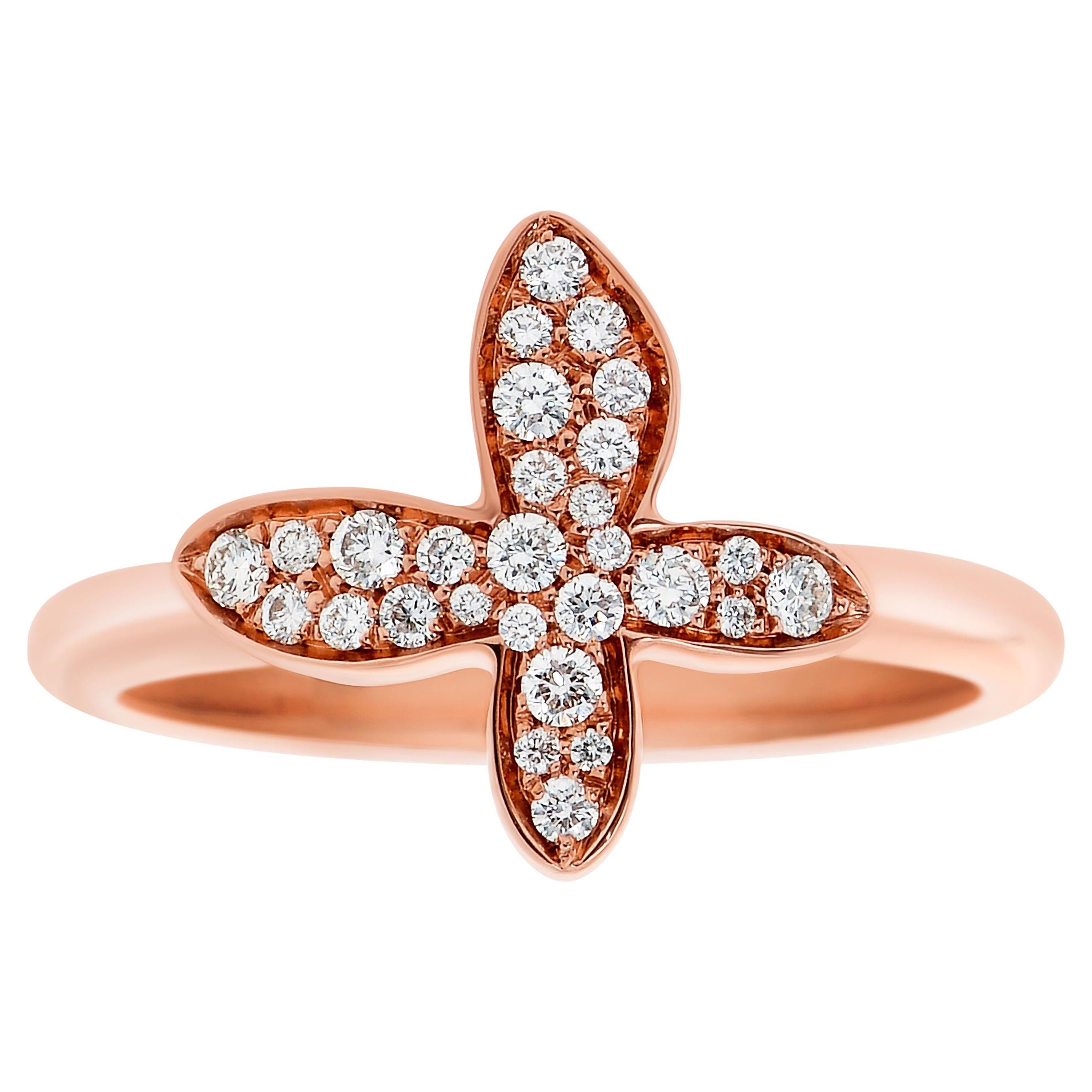 Mimi Milano Freevola 18k Rose Gold Diamond Band Ring For Sale at 1stDibs