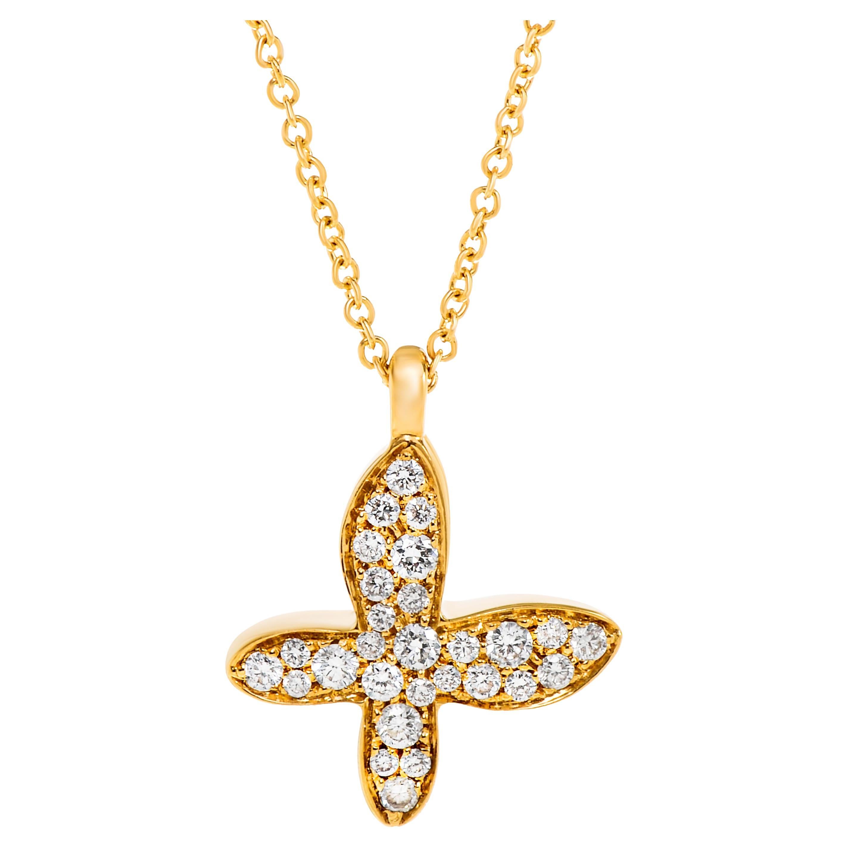 Mimi Milano Foglia 18K Rose Gold Diamond Pendant Necklace For Sale at ...