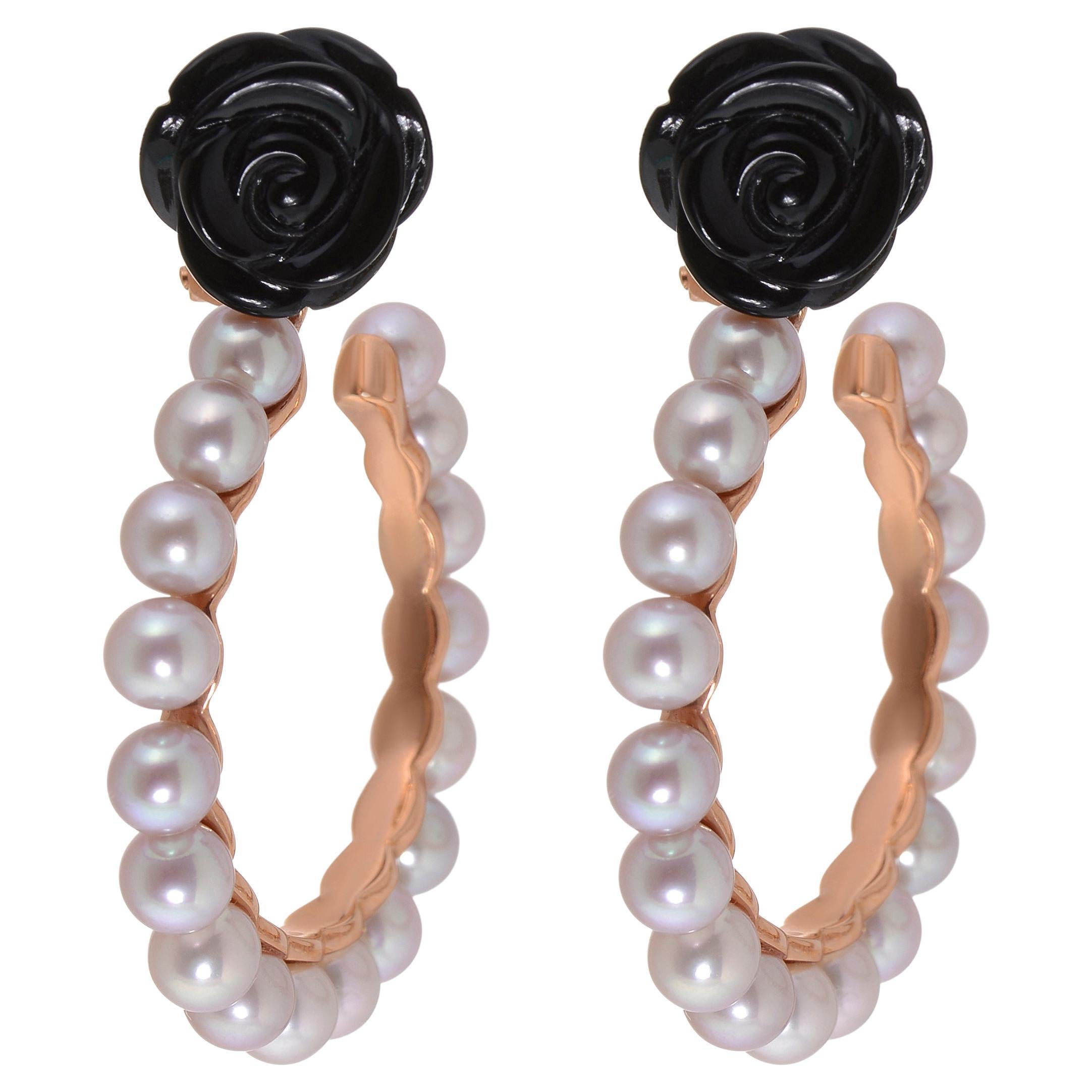 Mimi Milano Grace 18K Rose Gold, Pearl and Pink Paste Drop Earrings For ...
