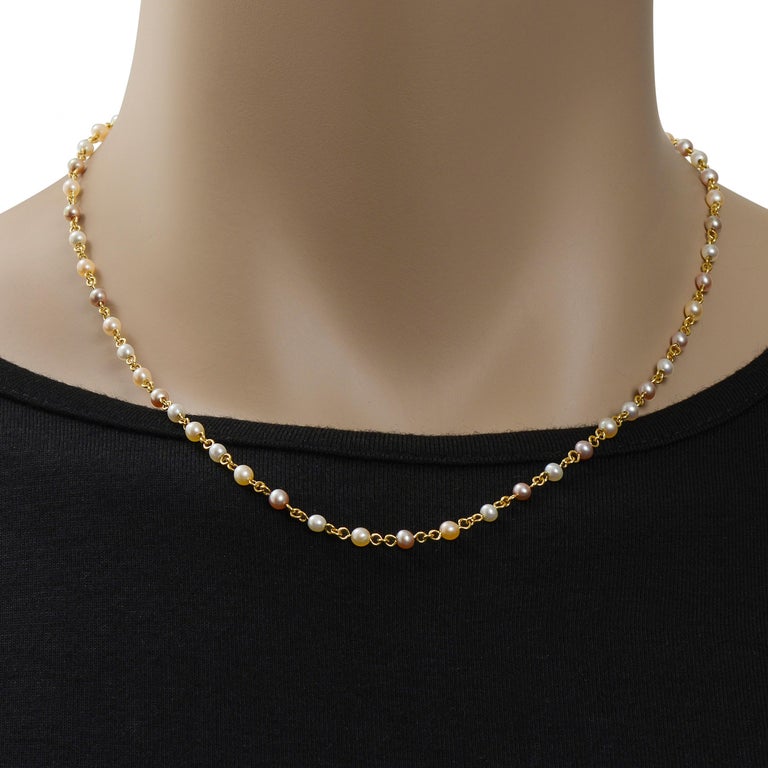 Mimi Milano Nagai 18k Yellow and White Gold, Pearl and Diamond Necklace ...