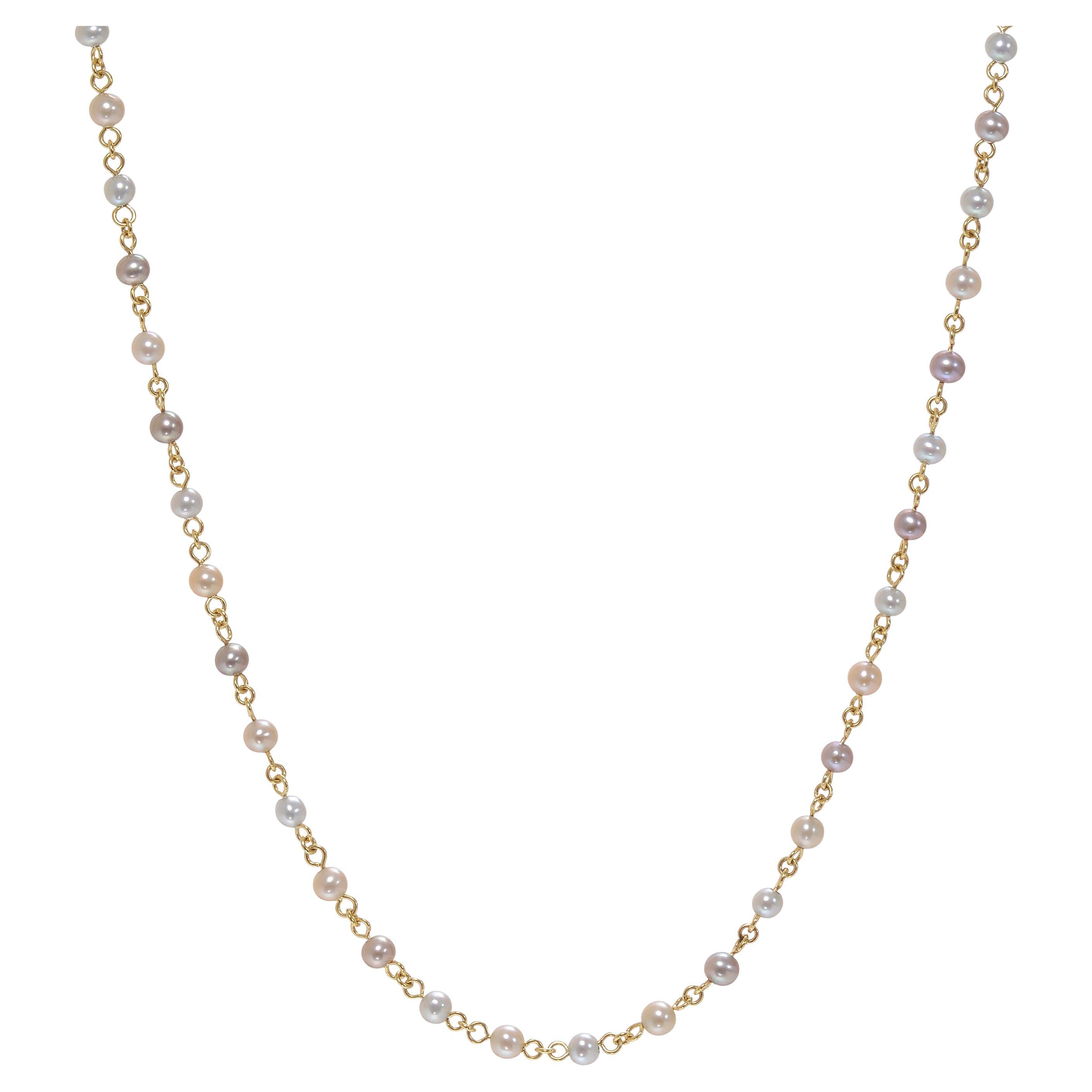 Mimi Milano Nagai 18k White and Yellow Gold, Pearl Necklace For Sale at ...