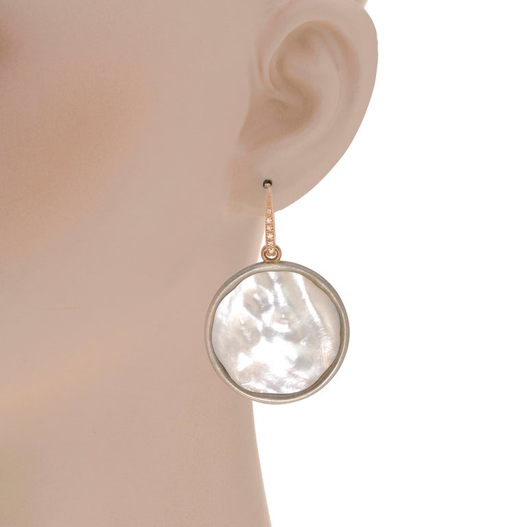 Mimi Milano Shelley 18k Rose Gold, Mother of Pearl and Diamond Earrings ...