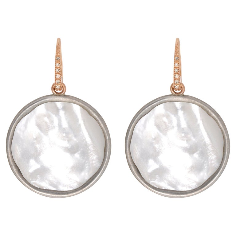 Mimi Milano Shelley 18k Rose Gold, Mother of Pearl and Diamond Earrings ...