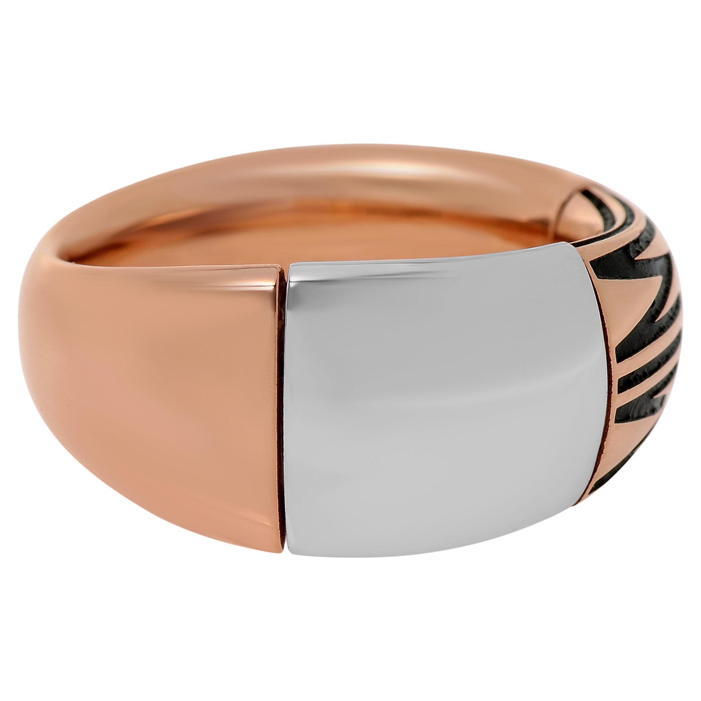 Mimi Milano Tam Tam 18k Rose and White Gold Diamond Band Ring For Sale ...