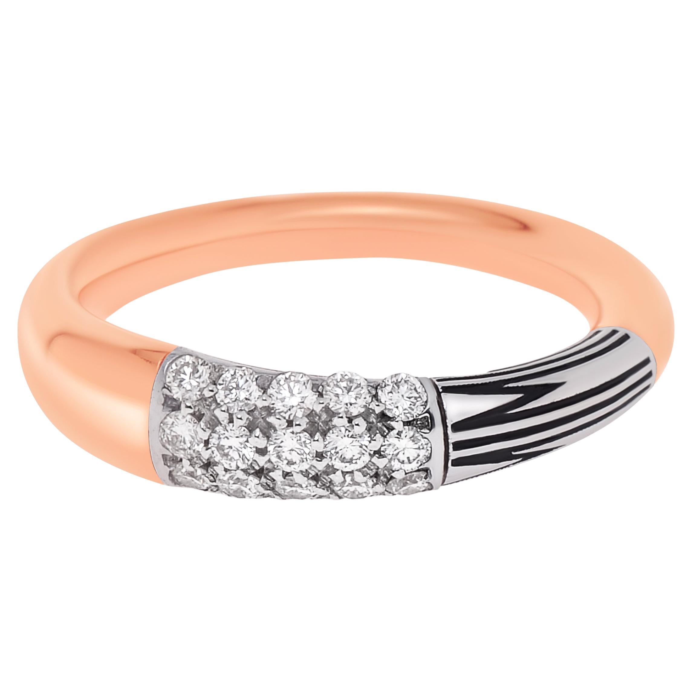 Mimi Milano Tam Tam 18k Rose and White Gold Diamond Ring For Sale at ...