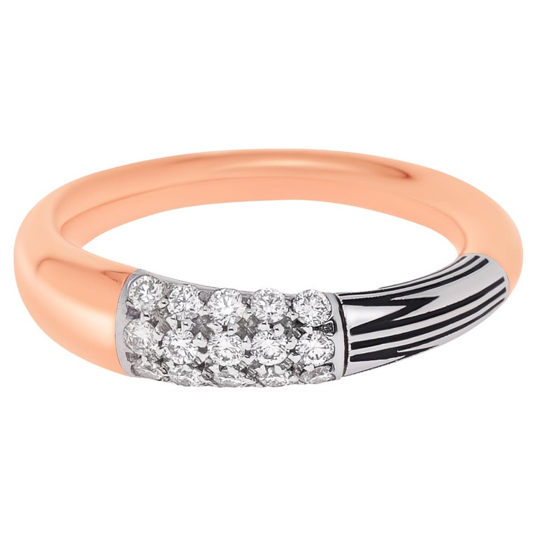 Mimi Milano Tam Tam 18k Rose and White Gold Diamond Band Ring For Sale ...