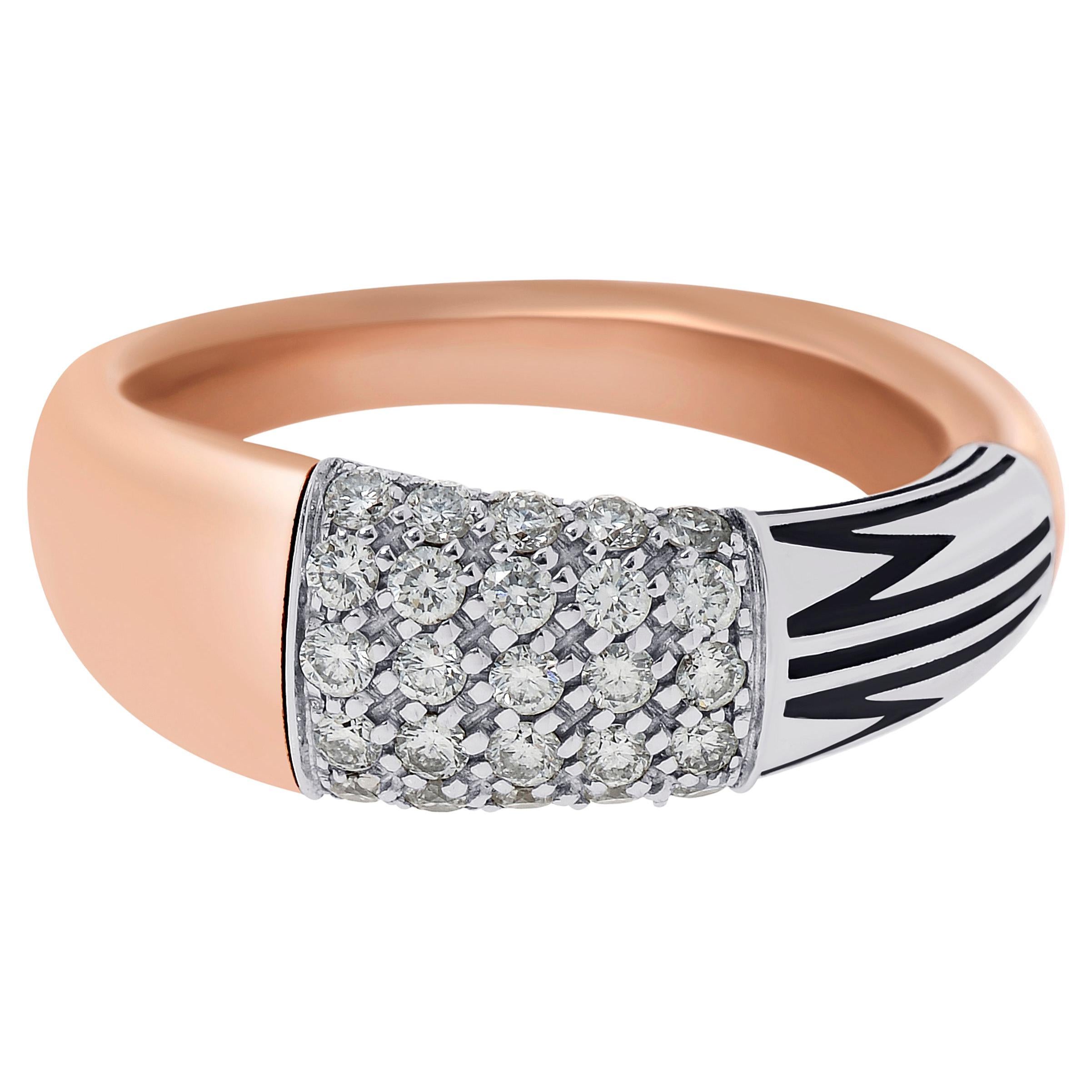 Mimi Milano Tam Tam 18k Rose and White Gold Diamond Ring For Sale at ...