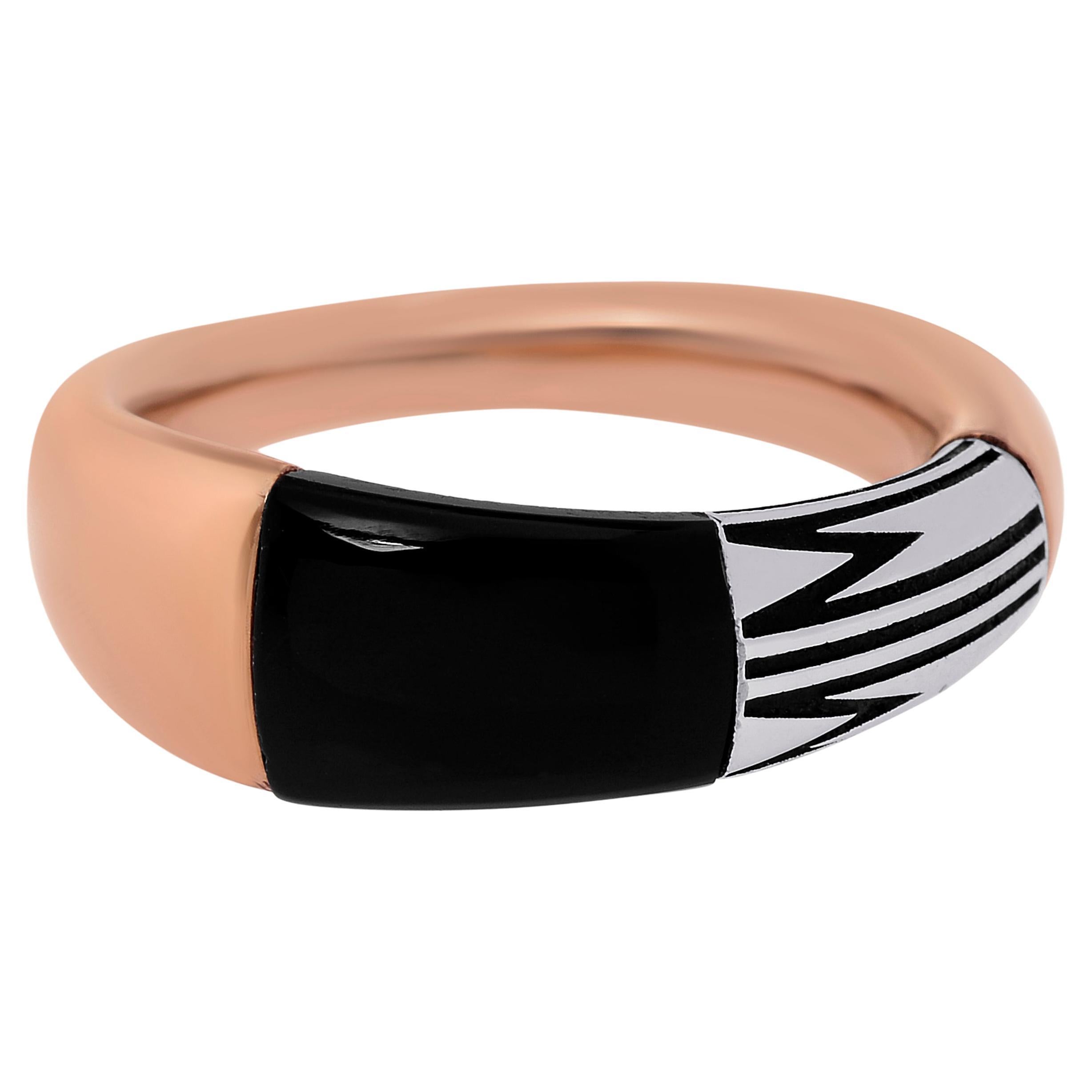 Mimi Milano Tam Tam 18k Rose and White Gold Diamond Band Ring For Sale ...