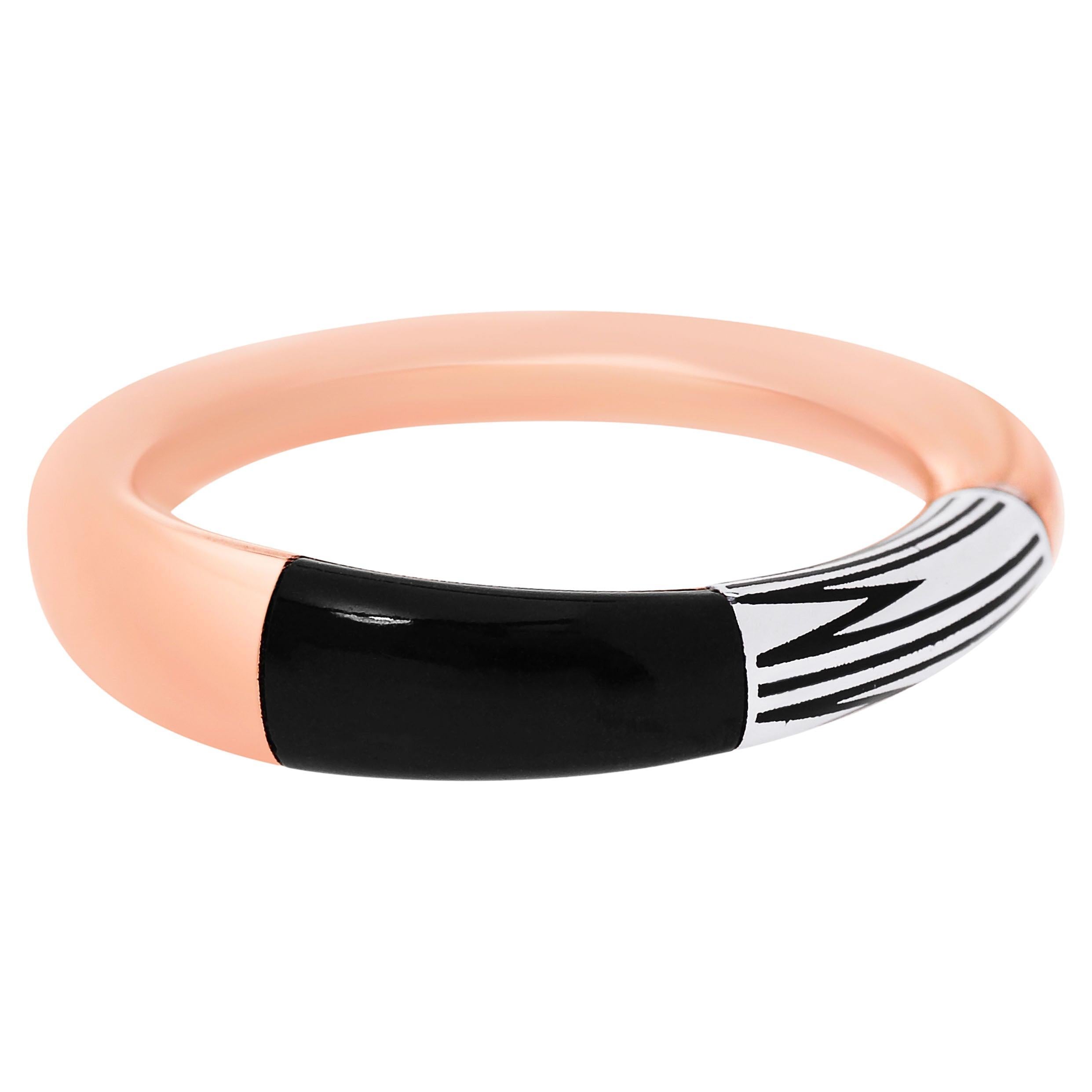 Mimi Milano Tam Tam 18k Rose and White Gold Diamond Band Ring For Sale ...