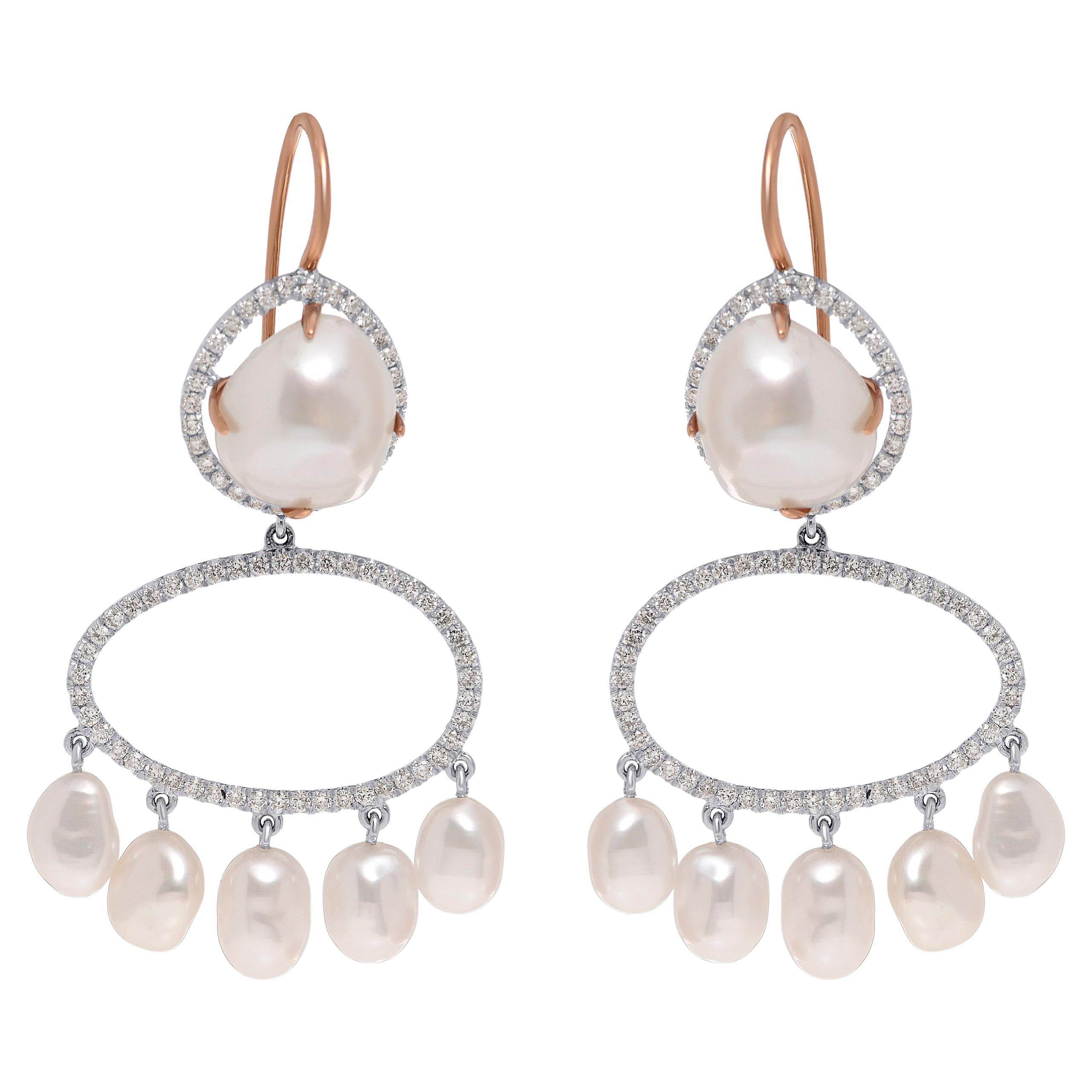 Mimi Milano Victoria 18K White and Rose Gold, Pearl and Diamond ...