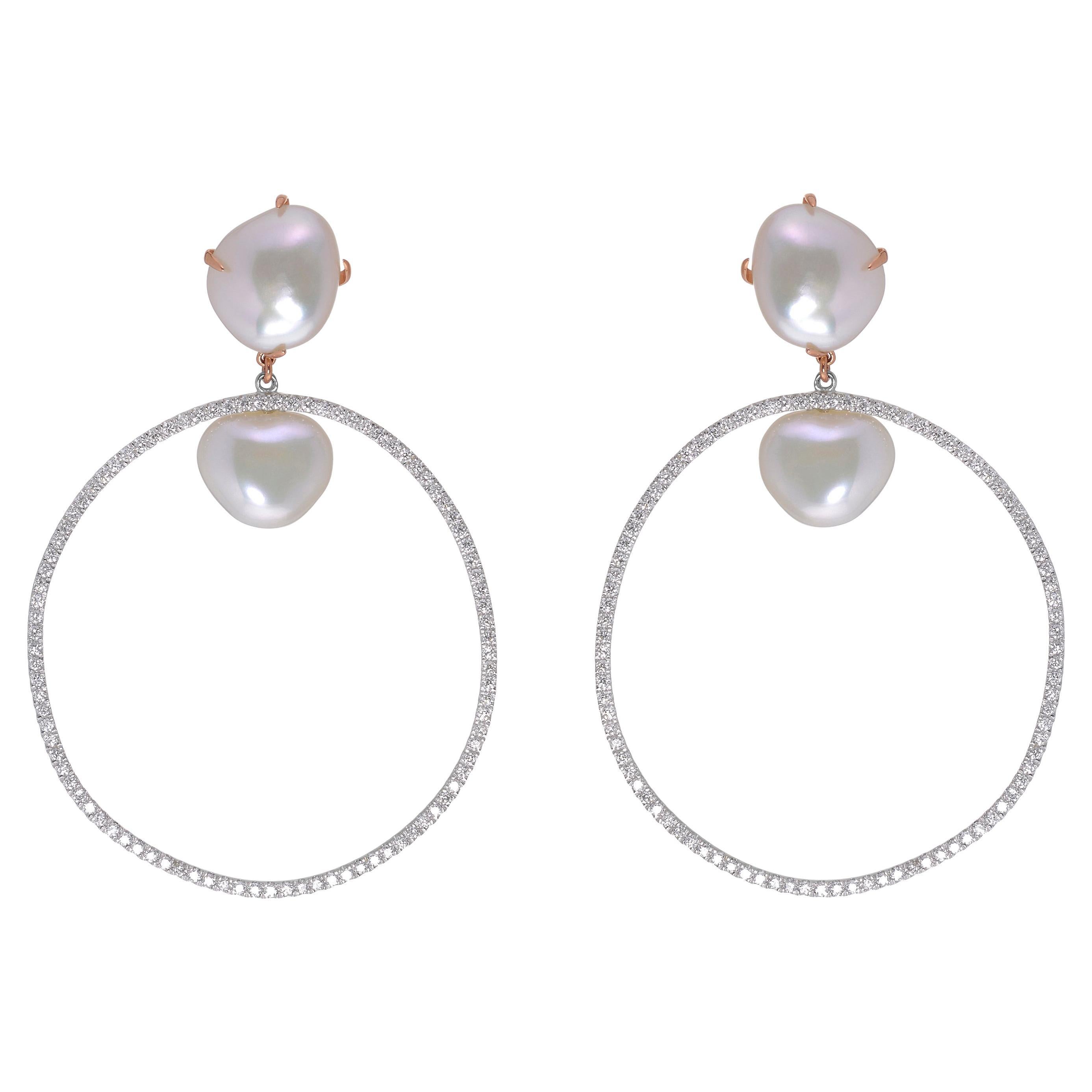 Mimi Milano Juliet 18K White and Rose Gold, Topaz and Diamond Earrings ...