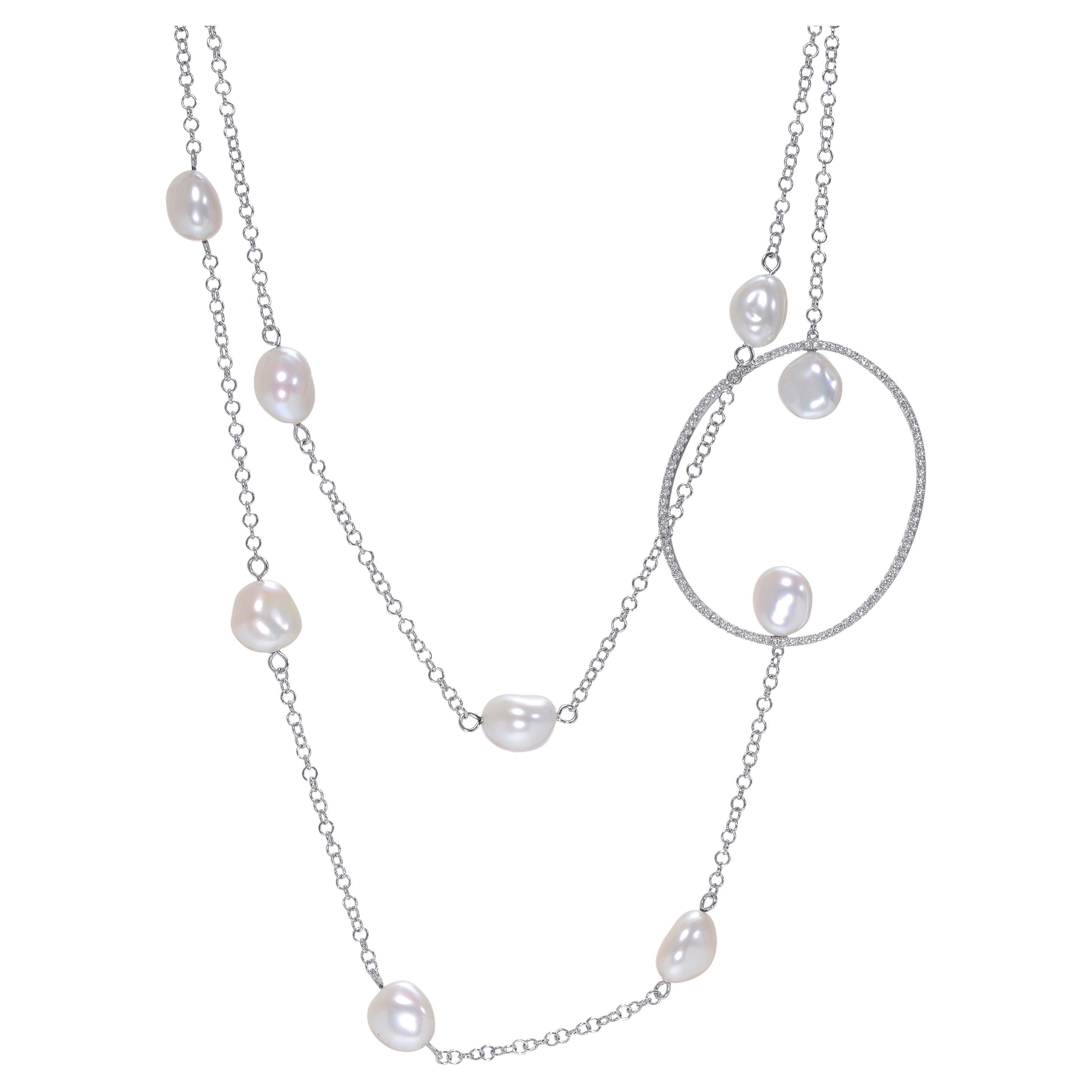 Mimi Milano Shelley 18k White Gold, Diamond and Mother of Pearl ...