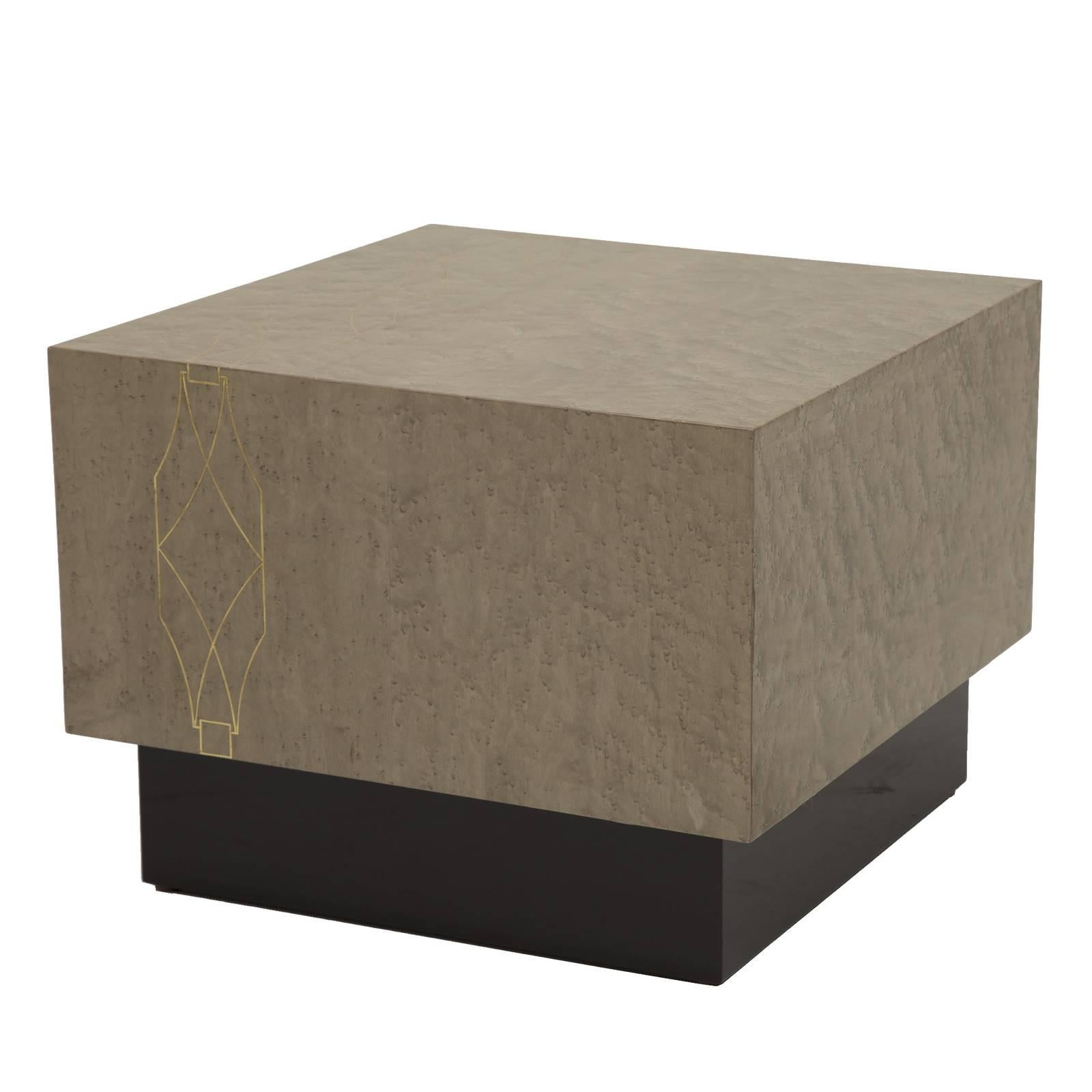 Satin Round Maple Side Table For Sale at 1stDibs