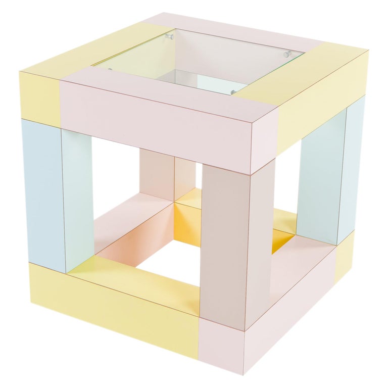 Mimosa End Table with Glass Top, by Ettore Sottsass for Memphis Milano ...