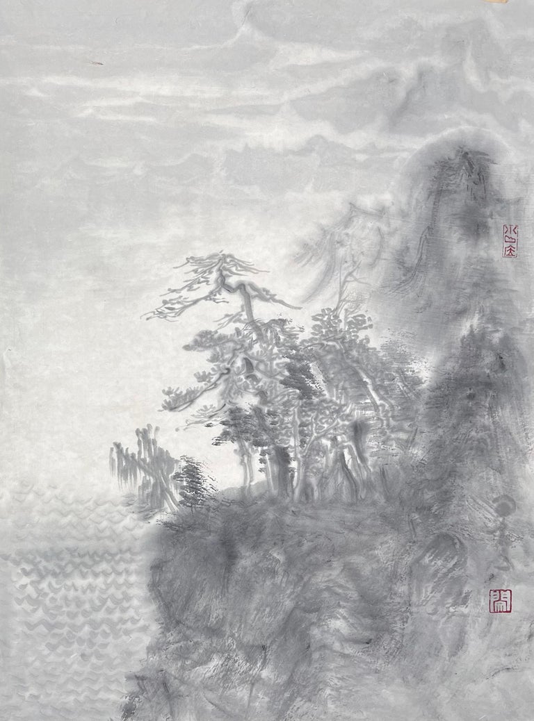 Min Ying - Chinese Ink painting-Landscape- Distant Mountains No.1 For ...