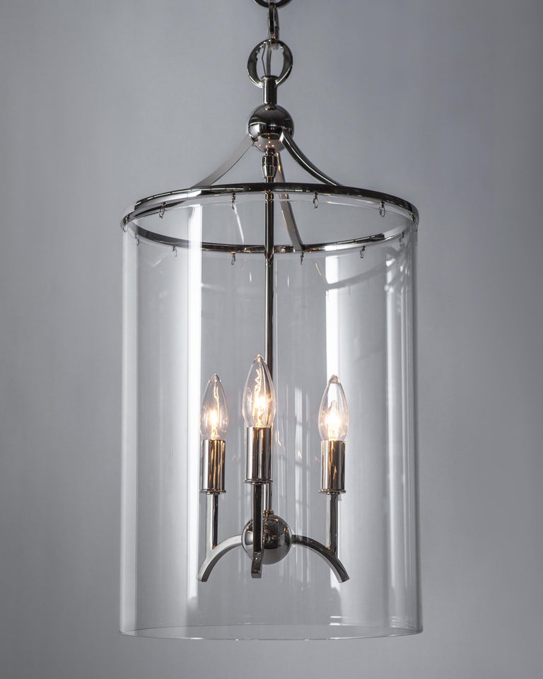 Minerva Lantern in Nickel with Clear Blown Glass Cylinder by Remains ...