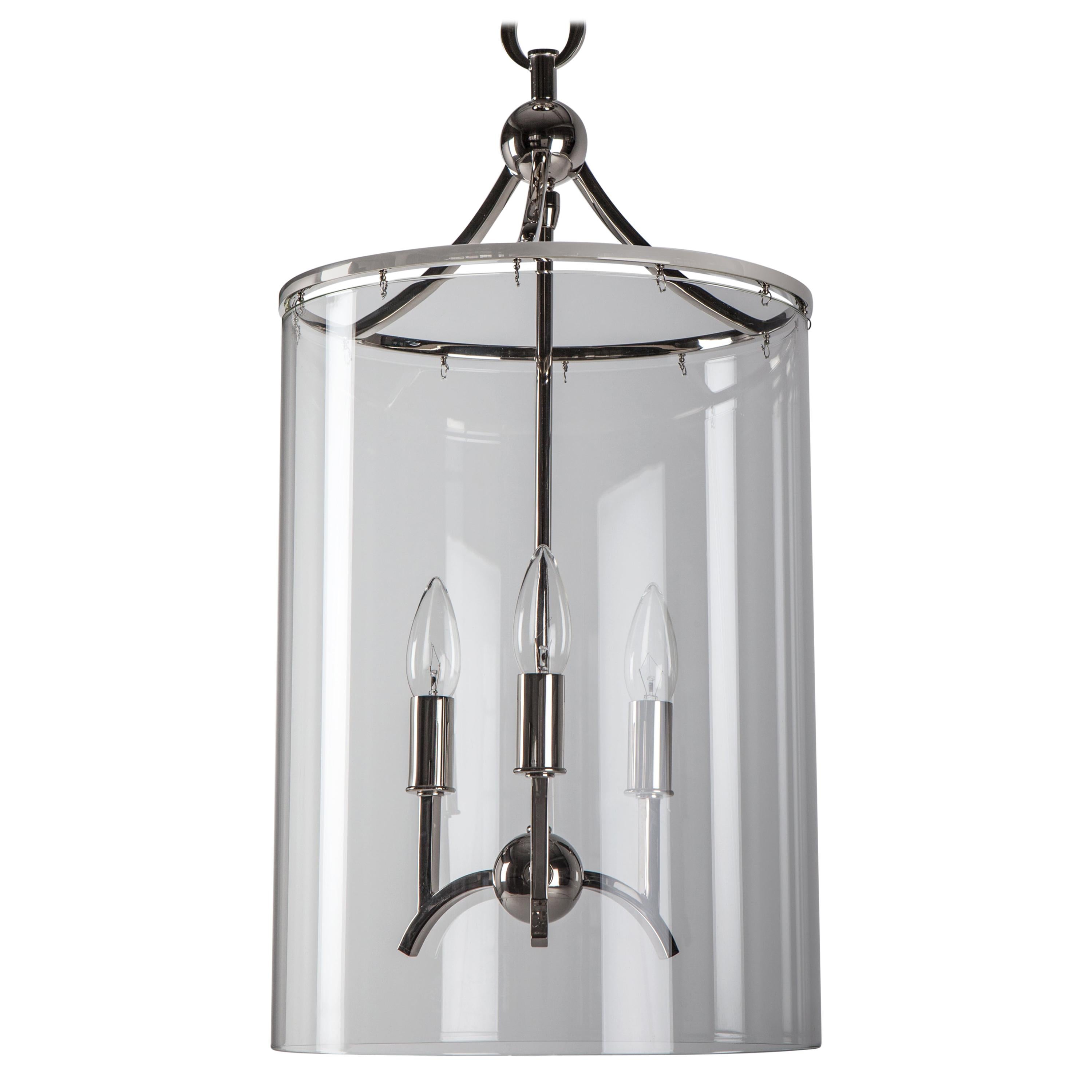 Minerva Lantern in Nickel with Clear Blown Glass Cylinder by Remains ...