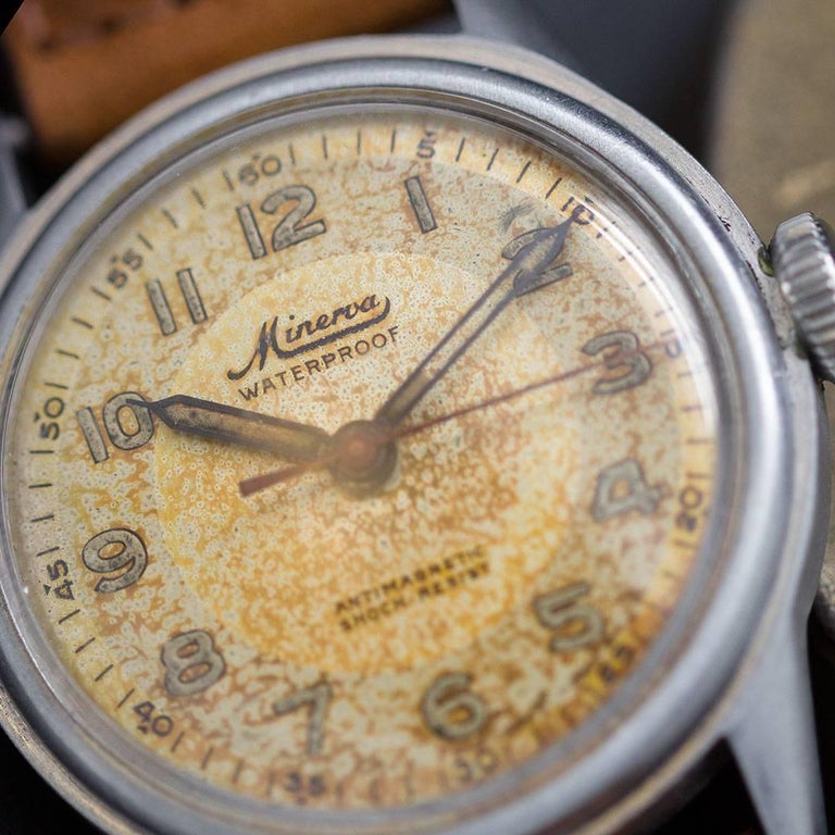 Minerva Swiss Patina Dial, circa 1940s at 1stDibs