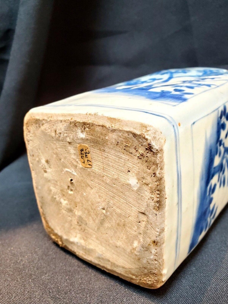 Ming, Chinese Antique Jiajing Blue and White Porcelain Square Vase For ...
