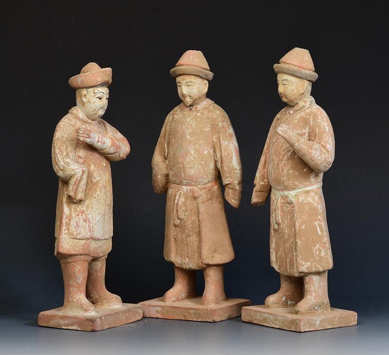 Ming Dynasty, A Set of Antique Chinese Pottery Court Man For Sale at ...