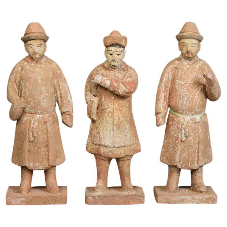 Ming Dynasty, A Set of Antique Chinese Pottery Court Man For Sale at ...