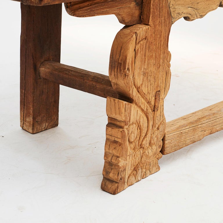Antique Ming Temple Bench with Carved Details 17'th Ctr. For Sale at ...