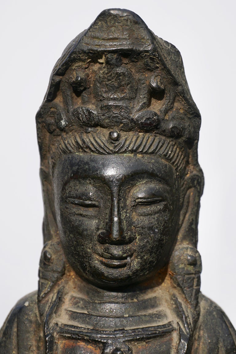 Ming Dynasty Gilt Lacquered Bronze Songzi Guanyin at 1stDibs