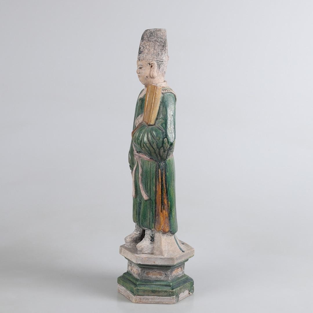 Ming Dynasty Green Glazed Pottery Tomb Statue "Official", China 1368 ...