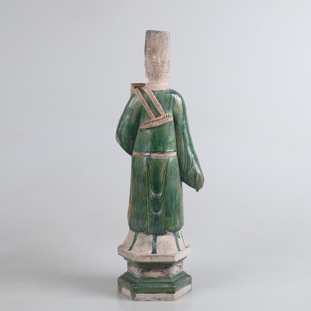 Ming Dynasty Green Glazed Pottery Tomb Statue "Official", China 1368 ...