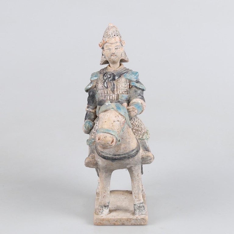 Ming Dynasty Terracotta Green Glazed Tomb Statue, Knight/Horse, China ...