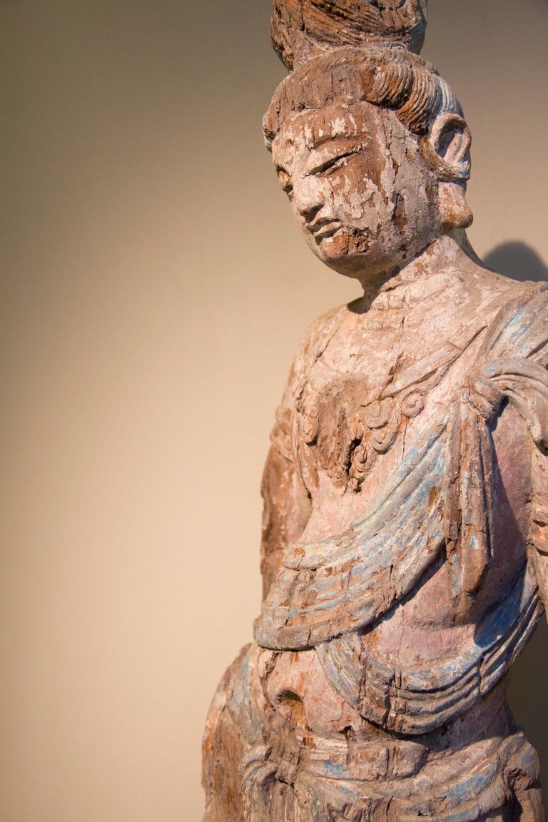 Ming Dynasty Wooden Sculpture of a Standing Guanyin, China, 1368-1644 ...