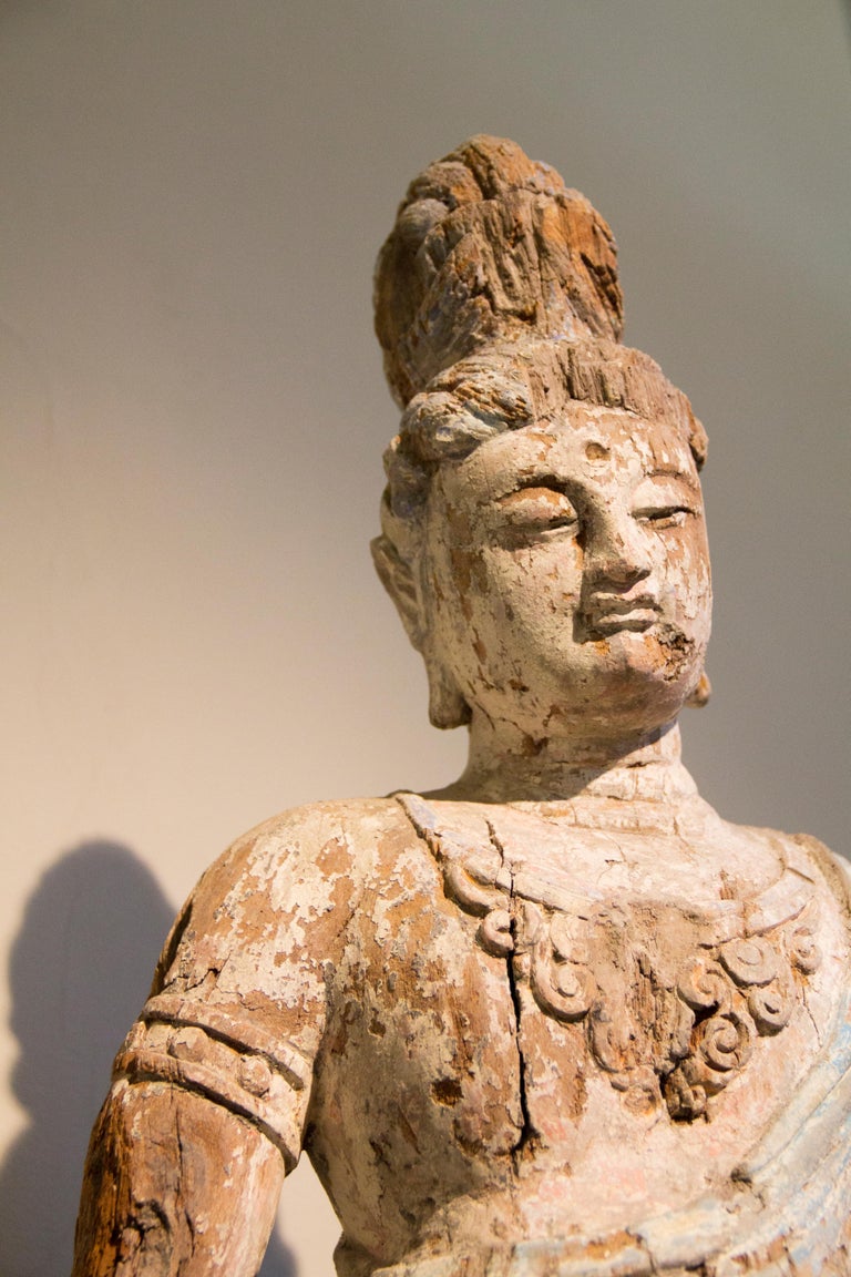 Ming Dynasty Wooden Sculpture of a Standing Guanyin, China, 1368-1644 ...