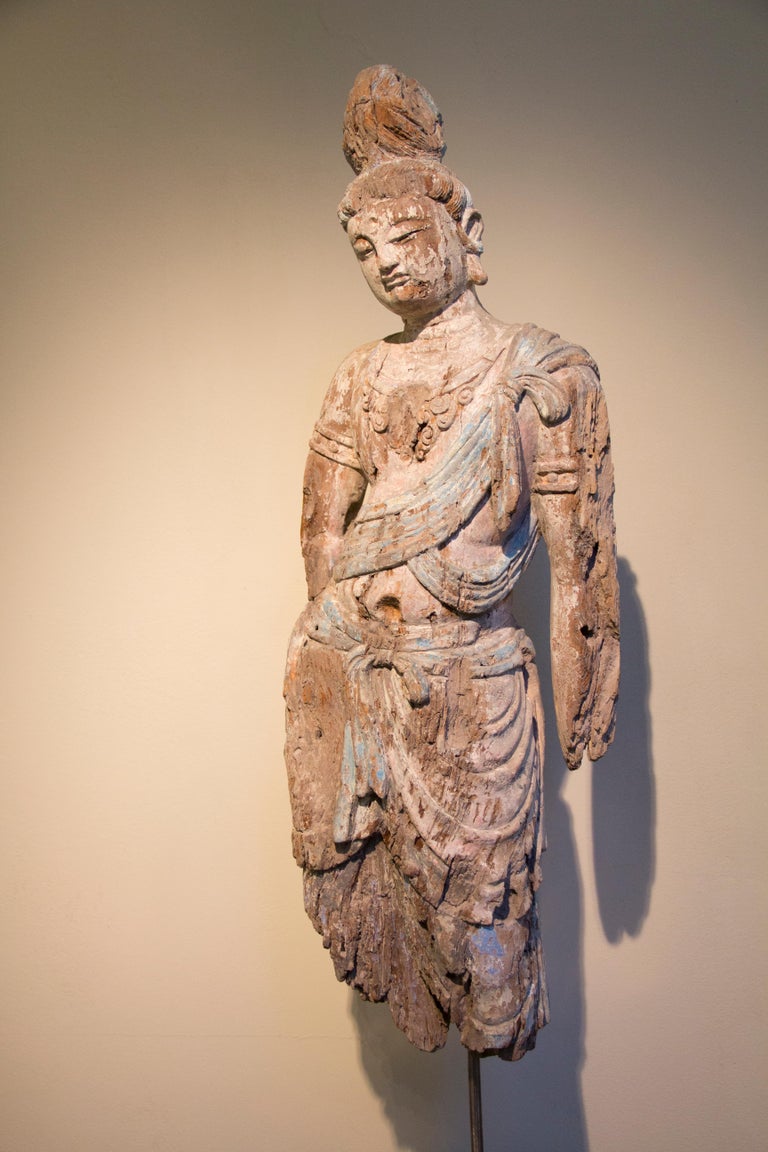 Ming Dynasty Wooden Sculpture of a Standing Guanyin, China, 1368-1644 ...