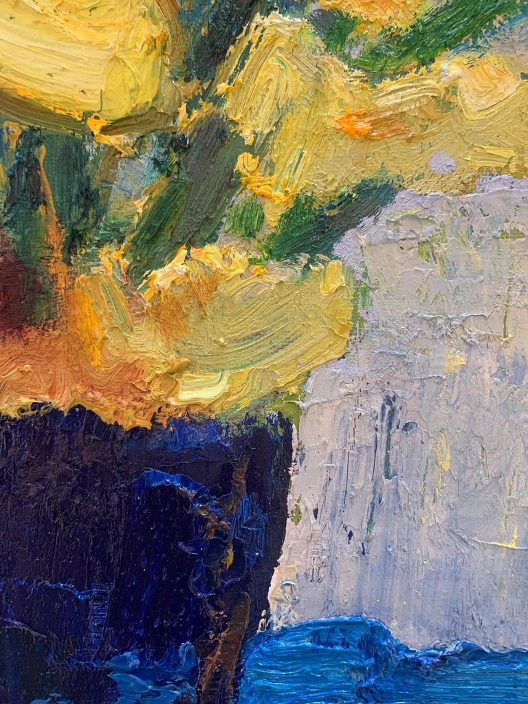 Ming Ming - 'Red Flower In A Yellow Bouquet' Still-Life Contemporary ...